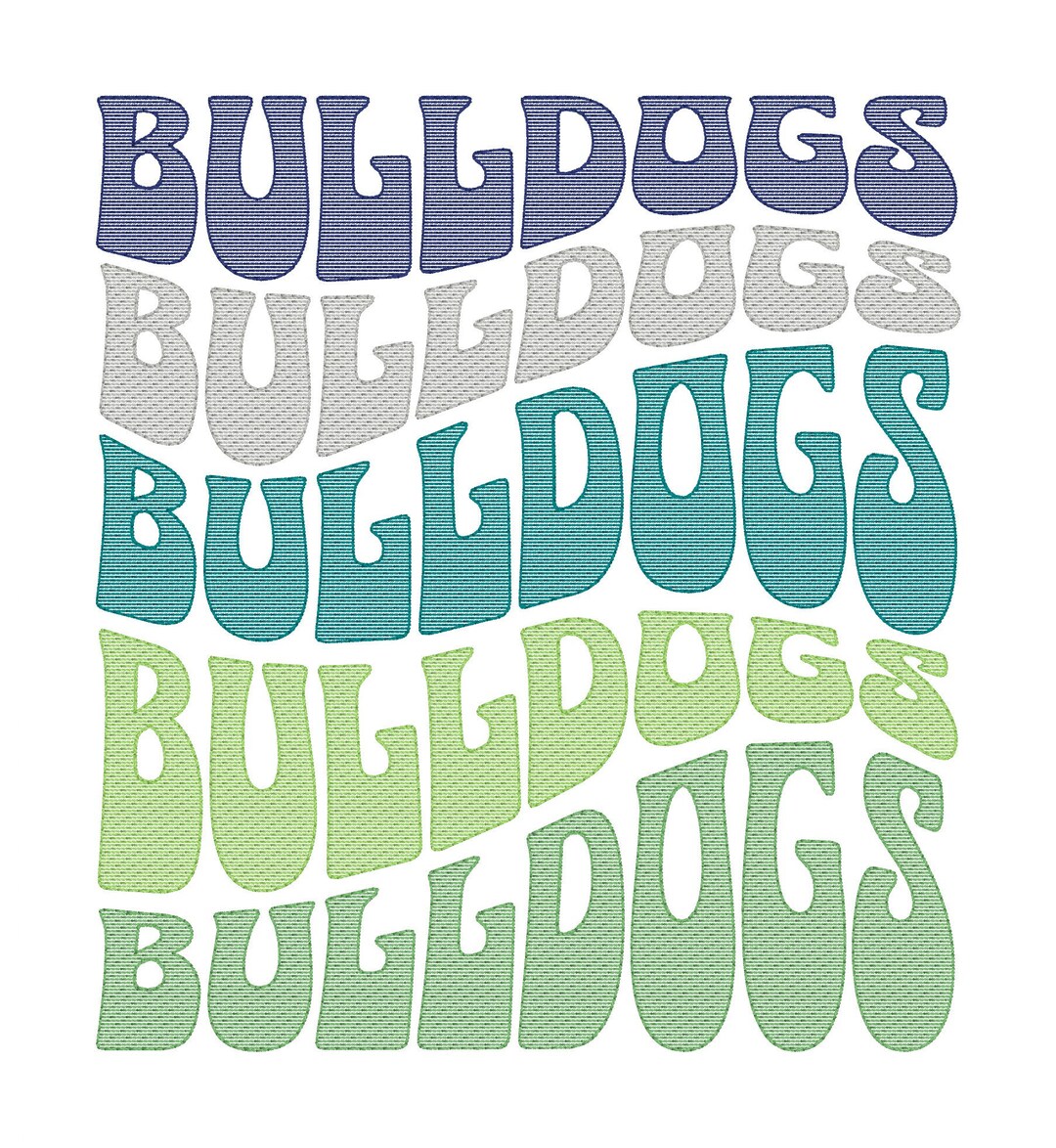 Bulldogs Stacked Typography Embroidery File, Instant Download, Sketch ...