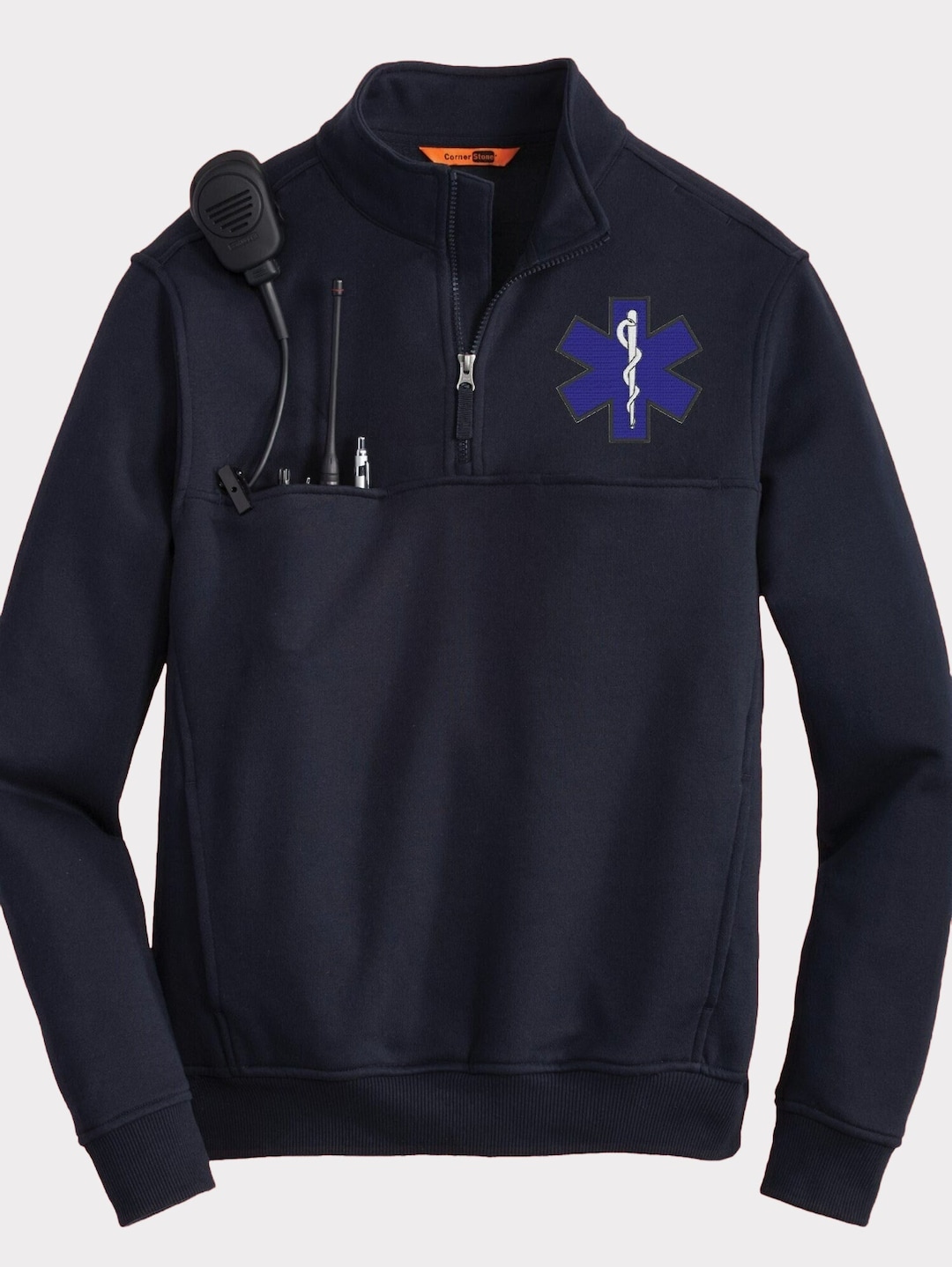 Embroidered , Reflective , EMS , Paramedic Job Shirt, Deep Adjustable Radio Pocket and Mic Clips ...