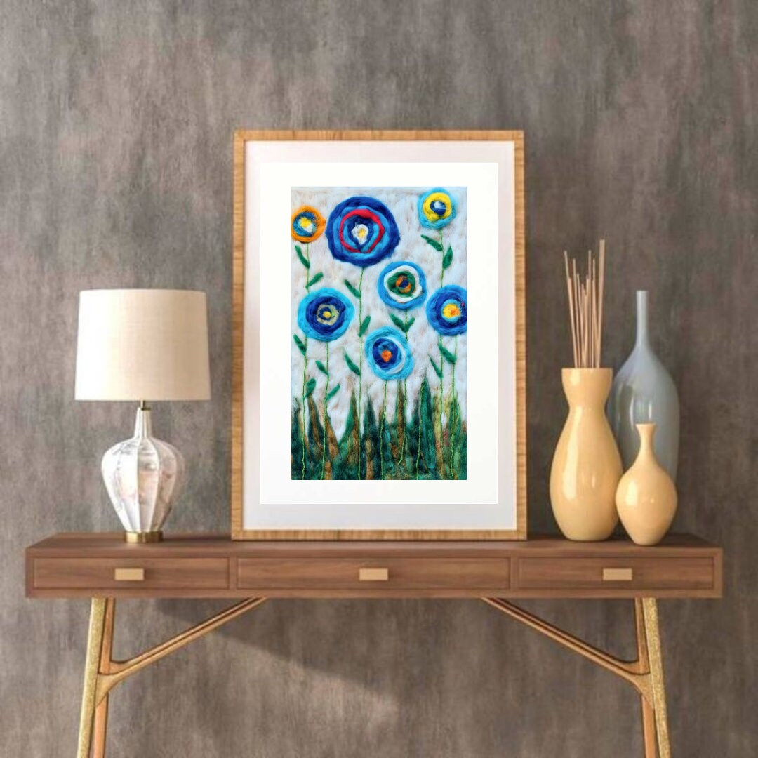Needle Felted Evil Eye Wool Painting: Turkish Nazar Amulet Art - Etsy