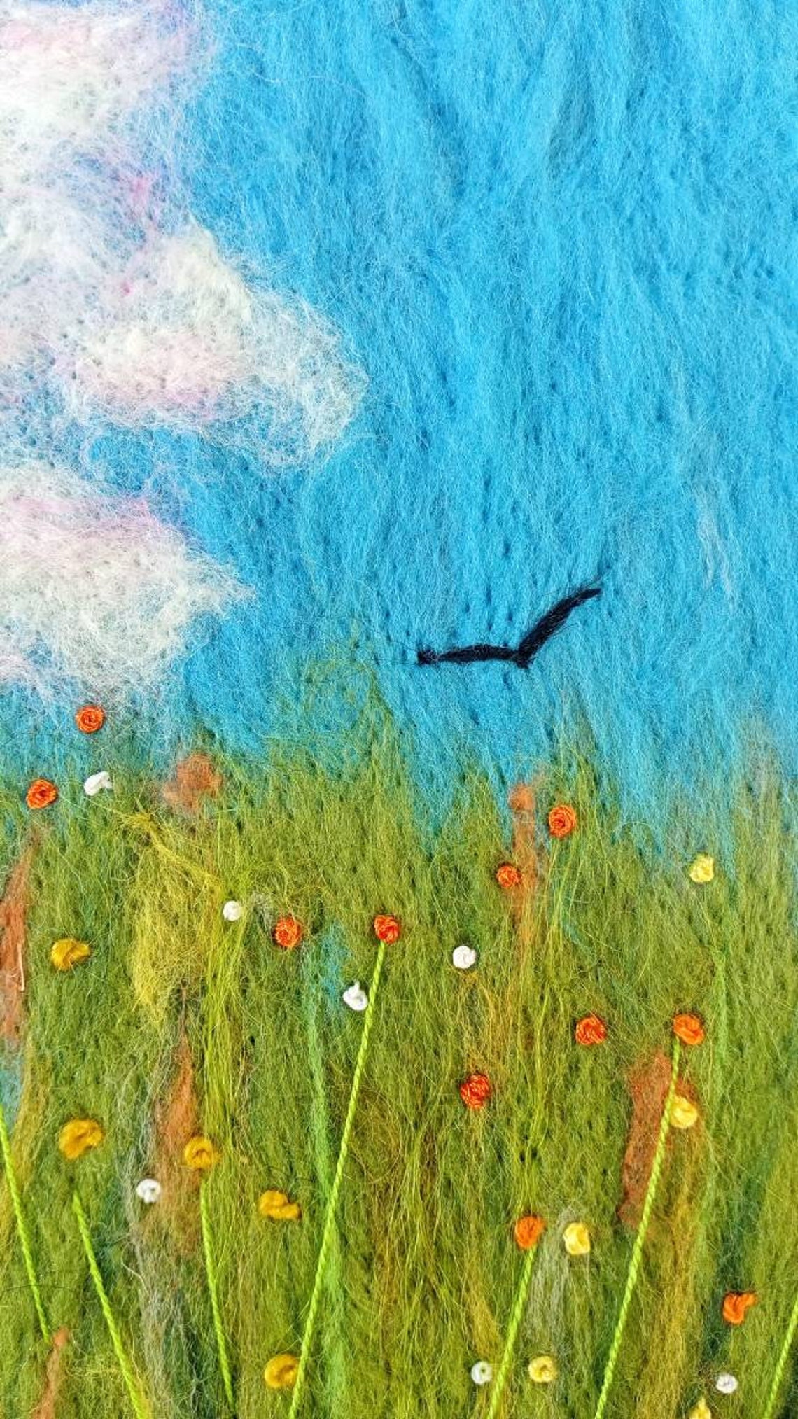Minimalist Wild Flowers Needle Felted Wool Painting - Etsy