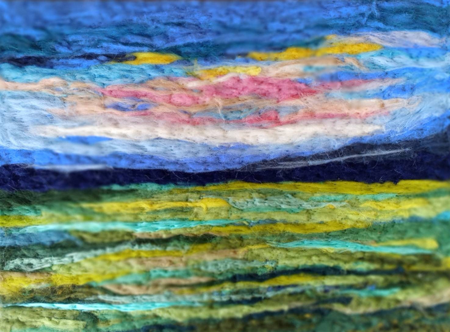 Sunny Fields Wool Painting Landscape Needle Felted Art | Etsy