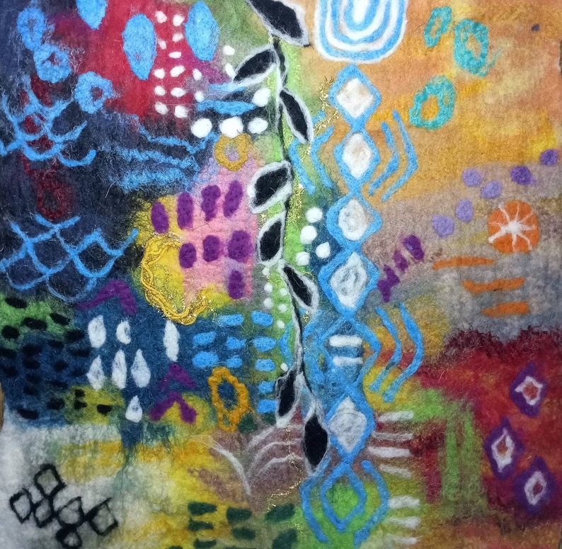 Colors wool Painting Abstract Felt Art Felted Wall Art | Etsy
