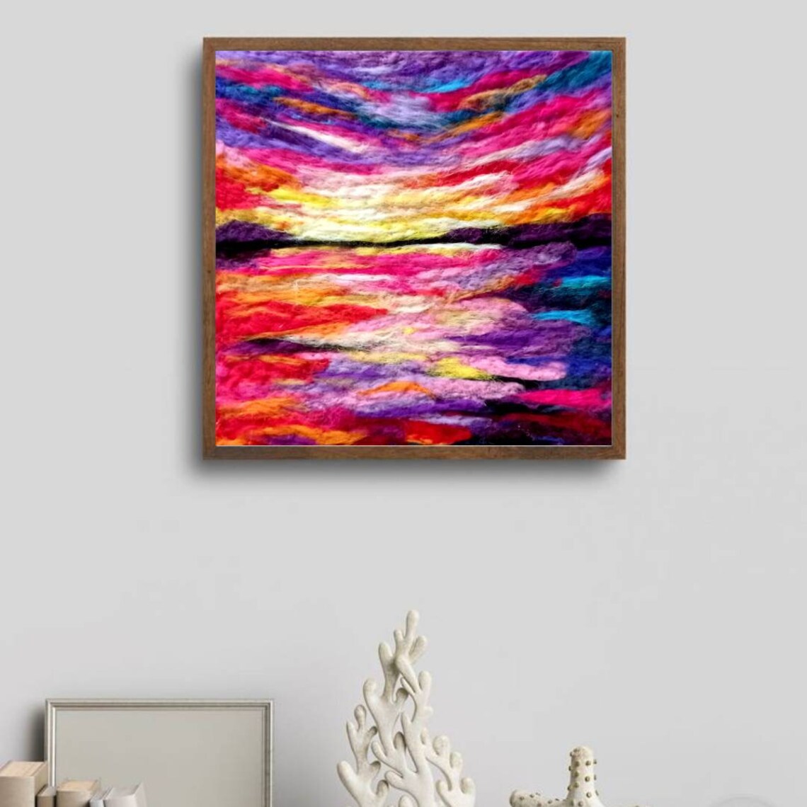 Sunset Wool Painting Needle Felted Sunset Felt Painting Felt - Etsy