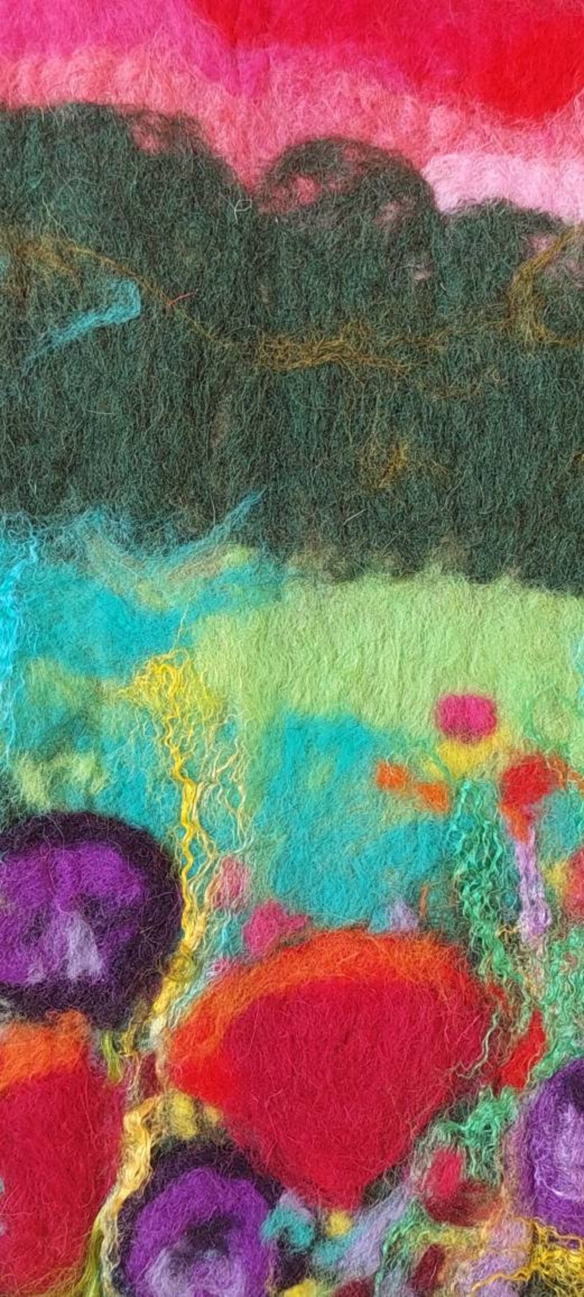 Red Sky Landscape Needle Felted Wool Art Abstract Nature - Etsy