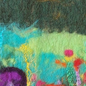 Red Sky Landscape Needle Felted Wool Art: Abstract Nature Decor (45x40 ...