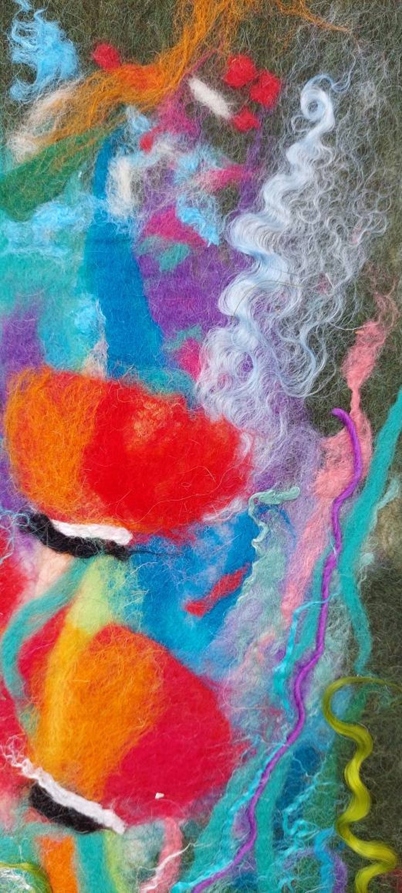 Red Poppy Original Abstract Wet Felted Wool Painting - Etsy