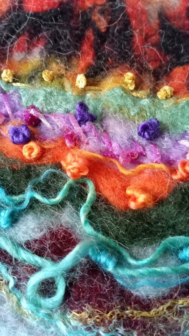 Moon Wet Felted Wool Painting Needle Felted Wool Art. - Etsy UK