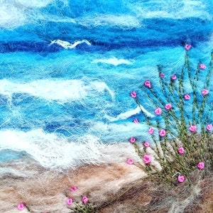 Seaside Wool Painting: Needle Felted Coastal Landscape Art - Etsy UK