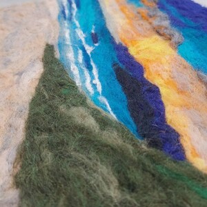 SUNSET Needle Felted Art, Ocean Wool Painting, Felt Wall Decor, Textile ...