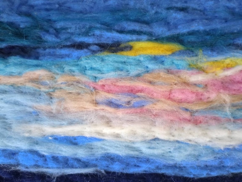 Sunny Fields Wool Painting Landscape Needle Felted Art | Etsy