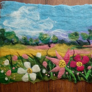 Colorful Valley, Landscape Abstract Wool Painting, Wool Picture. - Etsy