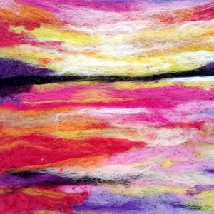 Sunset Wool Painting, Needle Felted Sunset Felt Painting, Felt Wall ...