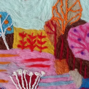 Whimsical Landscape Wool Painting, Etsy's Pick, Botanical Felt Art ...