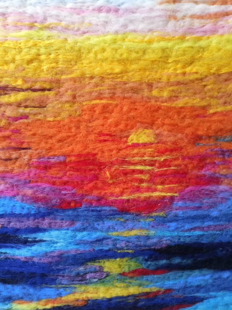ROMANTIC SUNSET Felt Wall Art Needle Felted Sunset Wool | Etsy