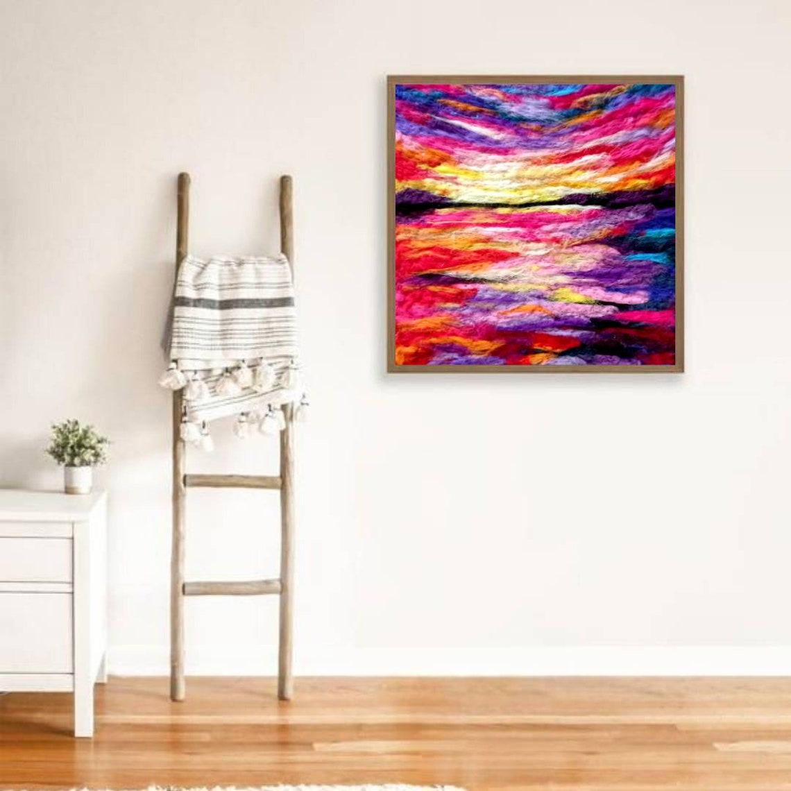 Sunset Wool Painting Needle Felted Sunset Felt Painting Felt - Etsy