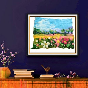 Colorful Valley, Landscape Abstract Wool Painting, Wool Picture. - Etsy