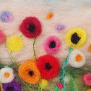 Wild Flowers Wool Painting Landscape Needle Felted Hoop Art, Botanical ...
