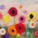 Wild Flowers Wool Painting Landscape Needle Felted Hoop Art, Botanical ...