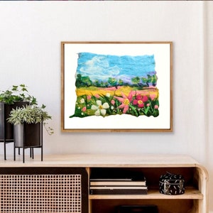 Colorful Valley, Landscape Abstract Wool Painting, Wool Picture. - Etsy