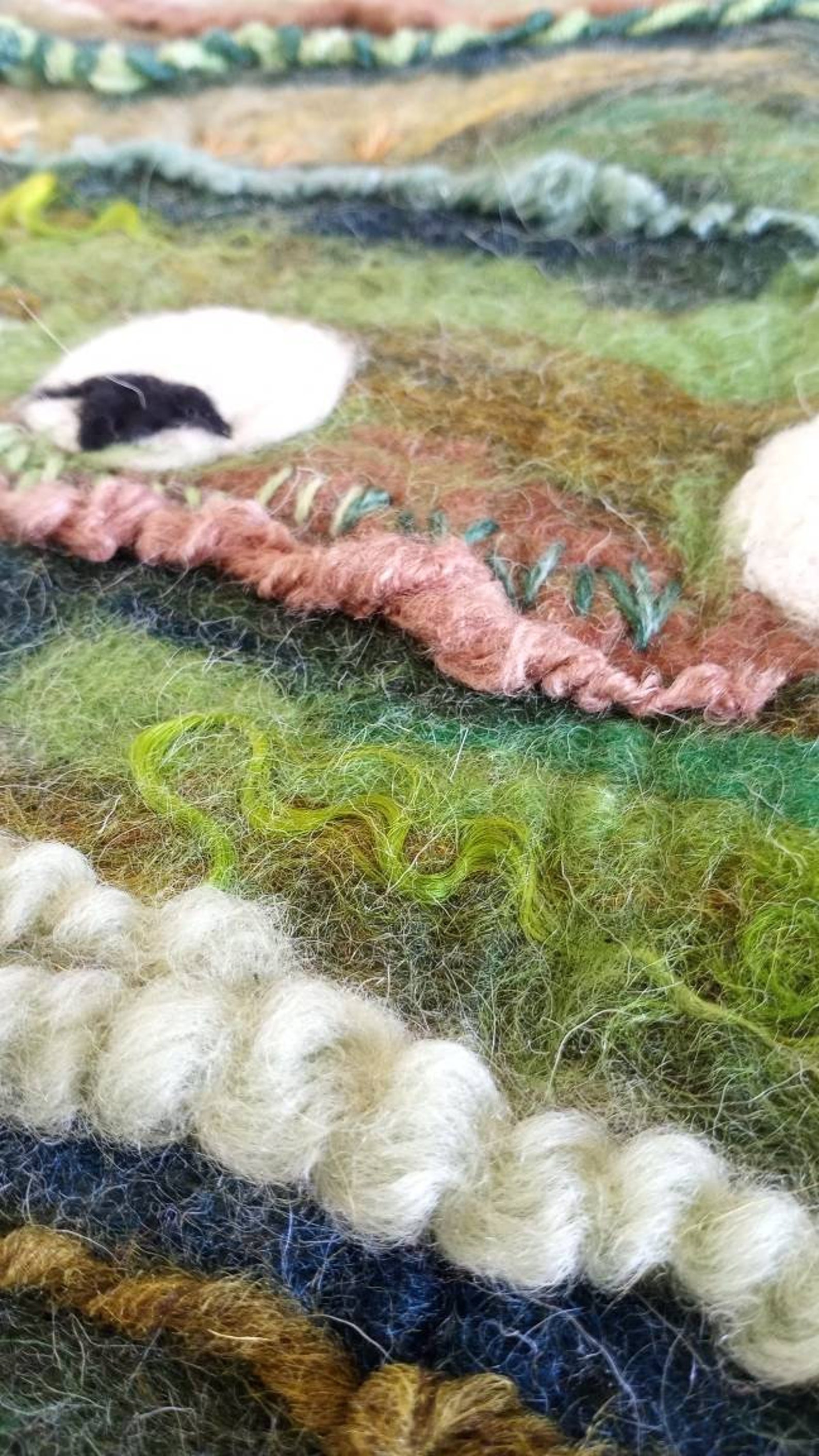 Colorful Mountains Felt Wall Art Landscape Felt Art Abstract | Etsy