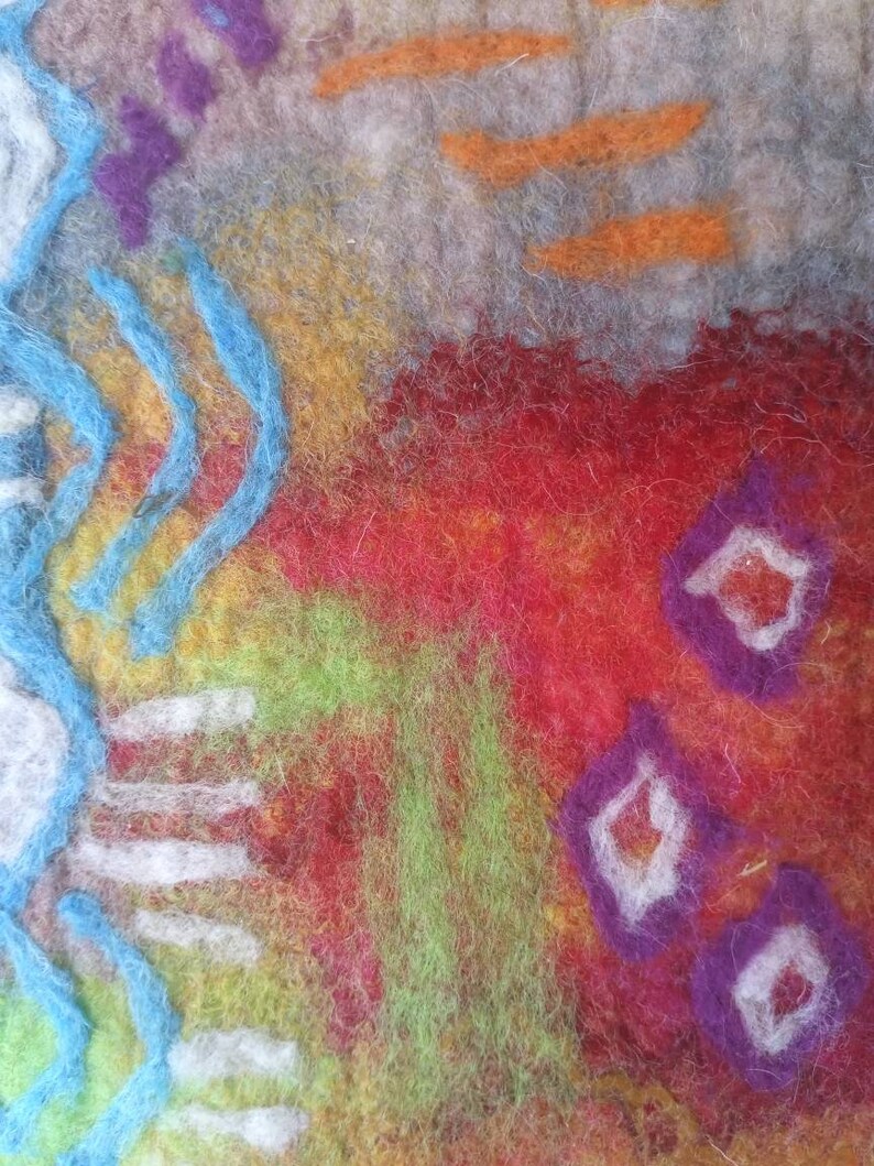 Colors wool Painting Abstract Felt Art Felted Wall Art | Etsy