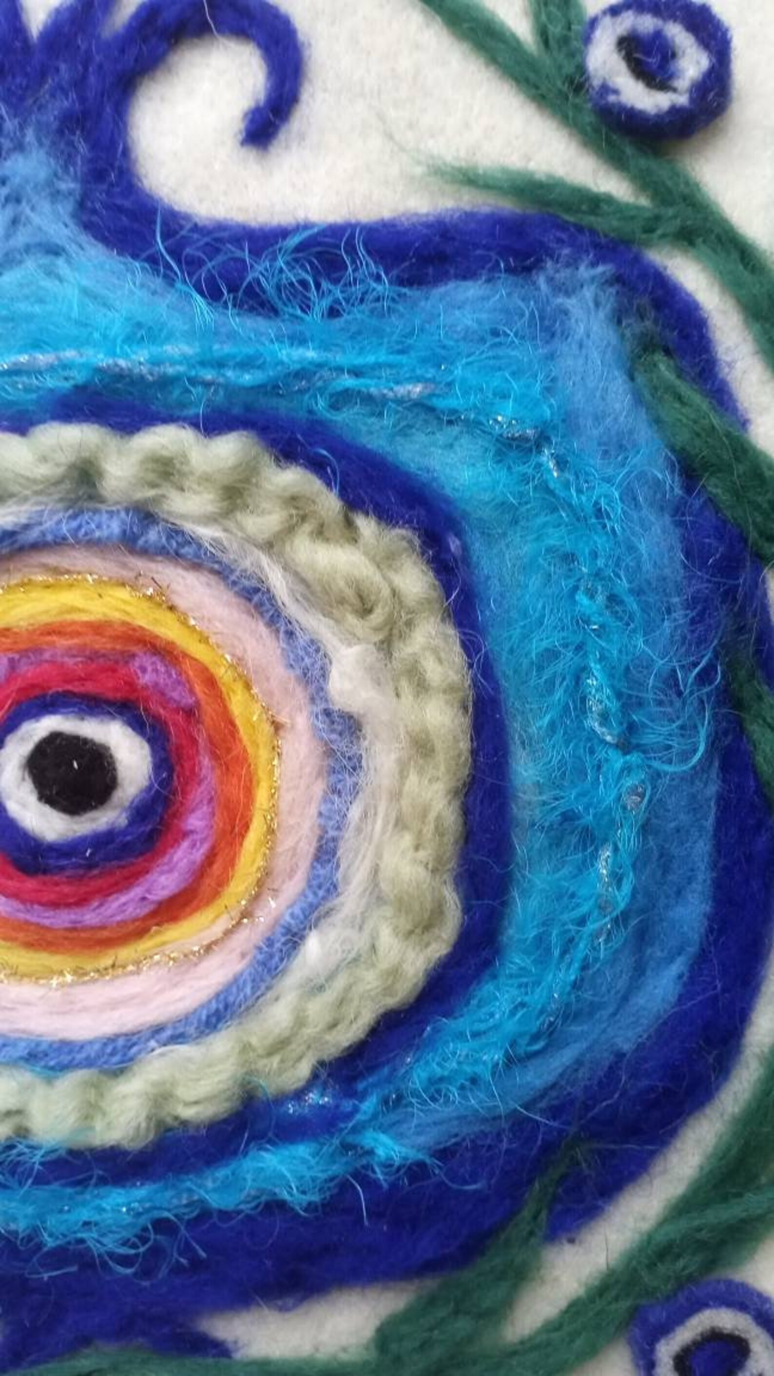 Turkish Nazar Pomegranate Wool Art: Mediterranean Amulet Painting - Etsy