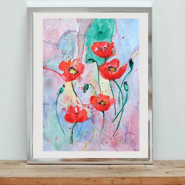 Abstract Poppy Art - Etsy
