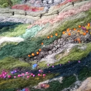 Green Fields Wool Painting: Needle Felted Landscape Art - Etsy