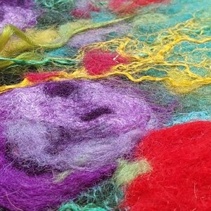 Red Sky Landscape Needle Felted Wool Art: Abstract Nature Decor (45x40 ...