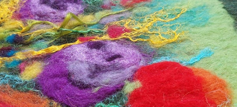 Red Sky Landscape Needle Felted Wool Art Abstract Nature - Etsy