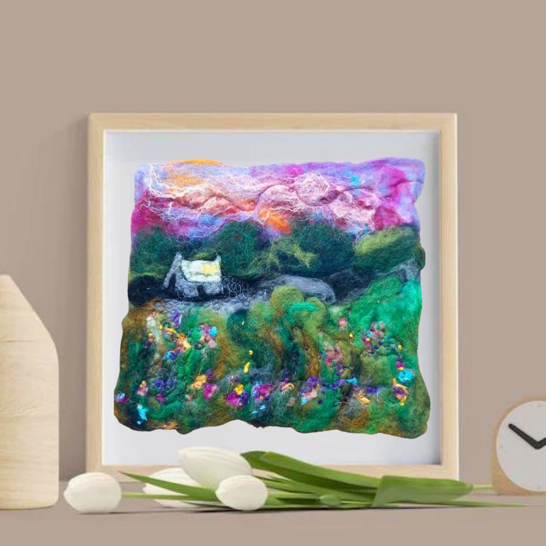 Felt Art, Wool Painting, Textile Wall Art, Felted Wool Decor, Felt ...