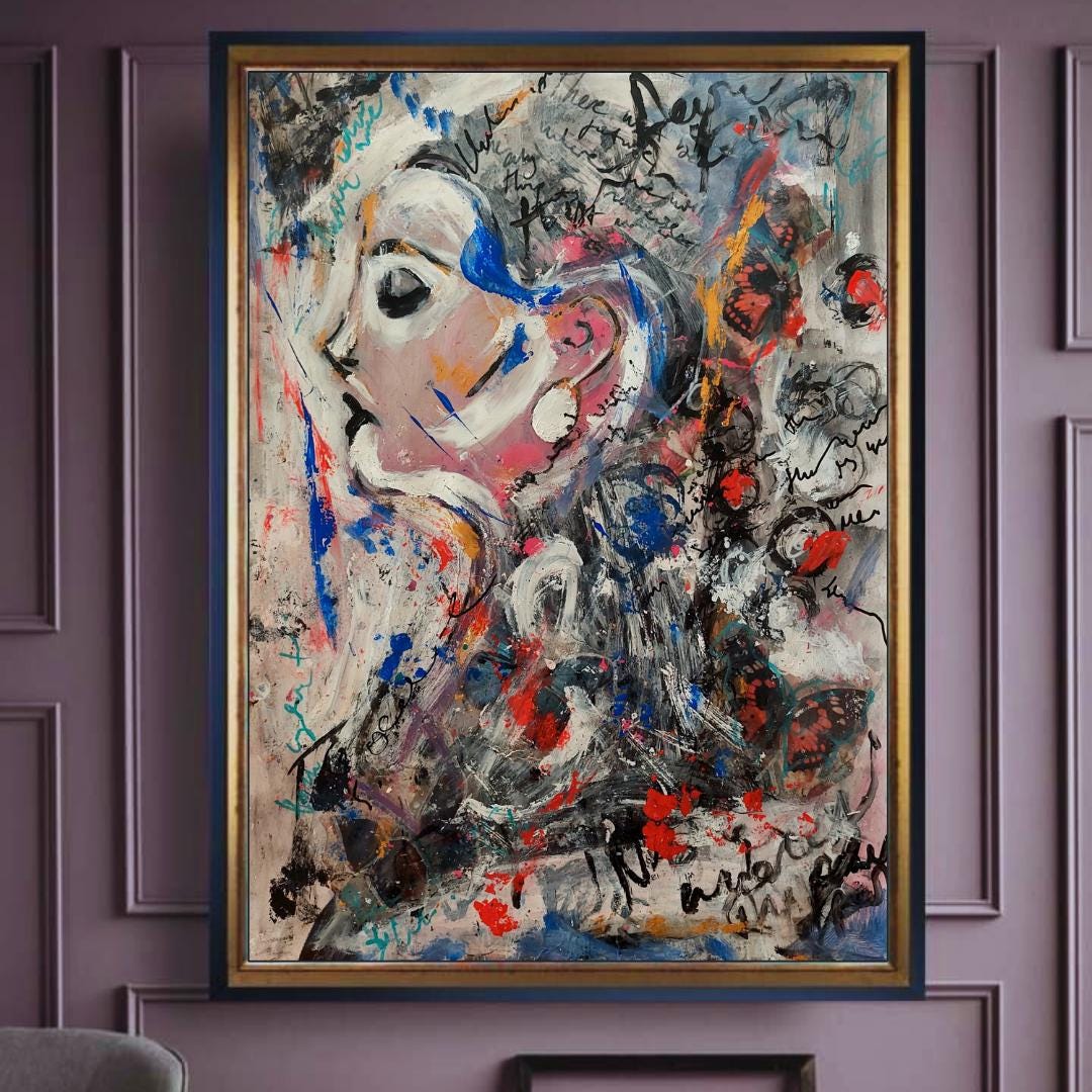 Original Abstract Painting, Acrilic Art on Paper, Contemporary Abstract ...