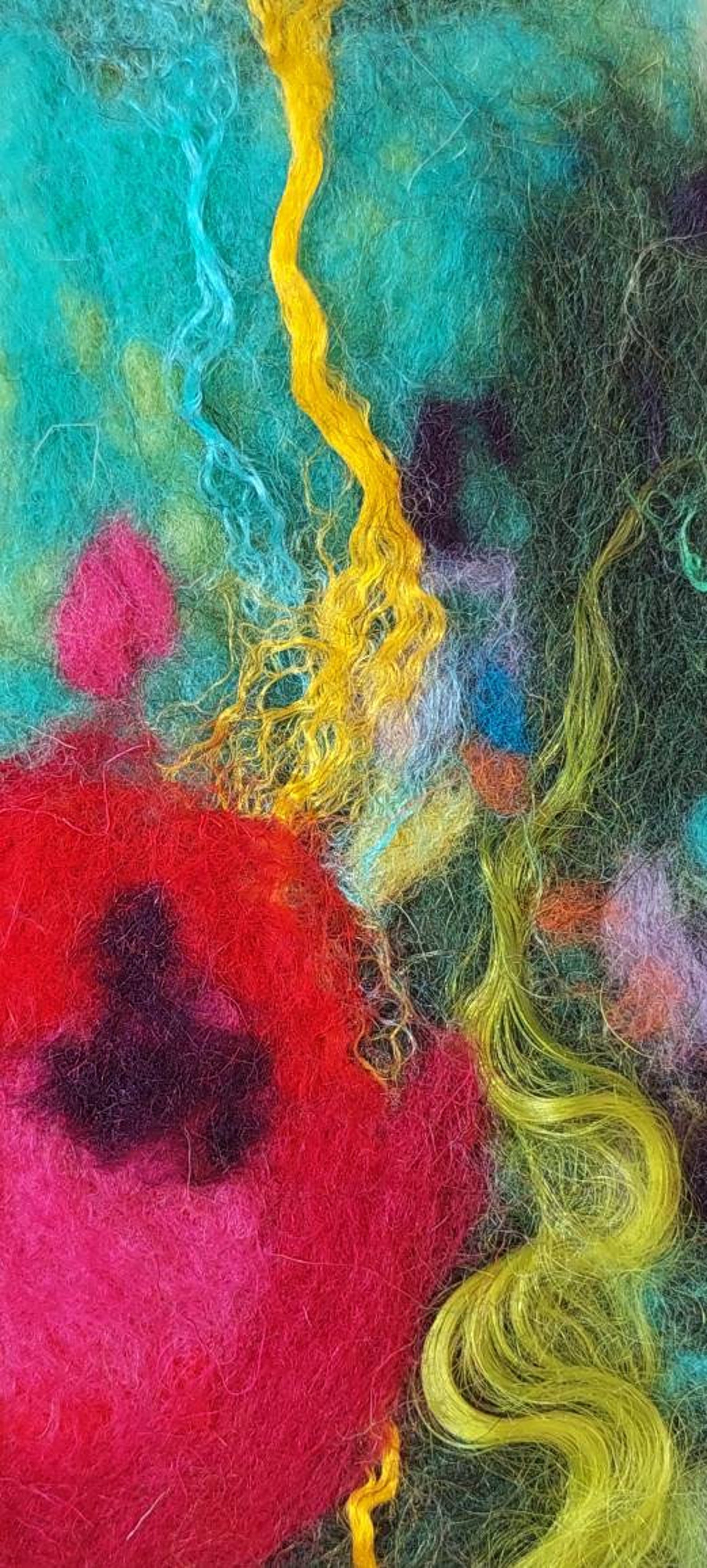 Red Sky Landscape Needle Felted Wool Art Abstract Nature - Etsy