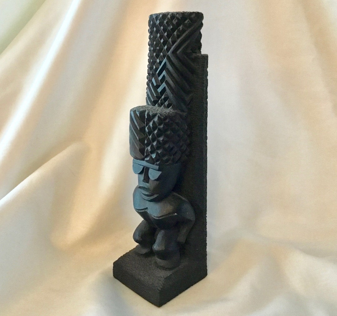 Vintage "coco Joe" Lava Resin Figurine of a Tiki Warrior - Made in ...