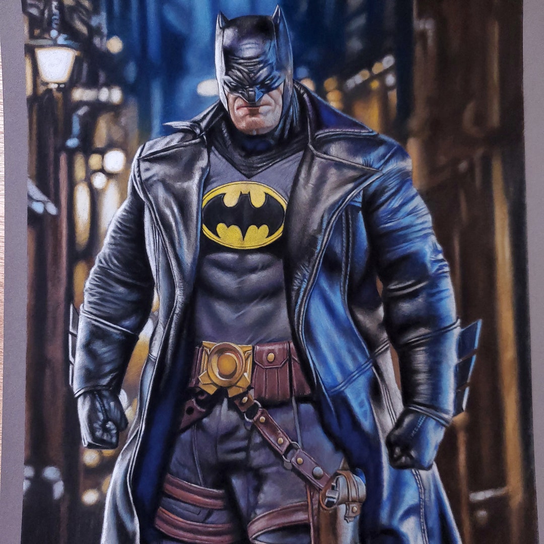 Batman Original Comic Art Drawing / Pastel Painting by Garduno - Etsy