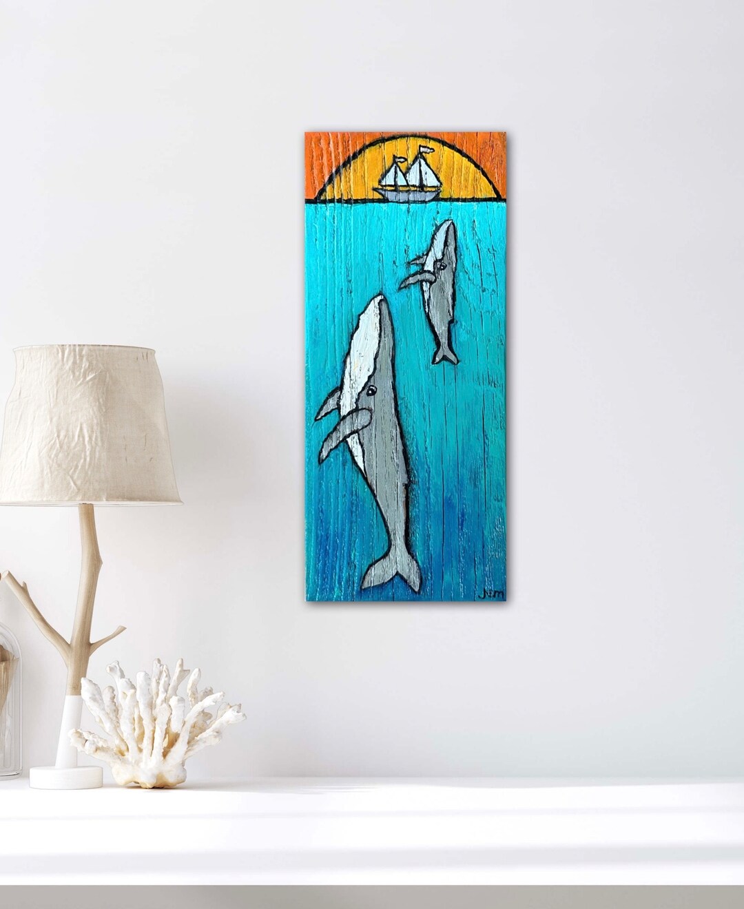 Whale Wall Art | Whale 12” Sign | Humpback Whale Original Painting ...