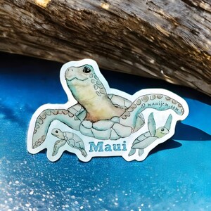 Sea Turtles Sticker | Maui Matte Vinyl Sticker | 3 Sea Turtle ...
