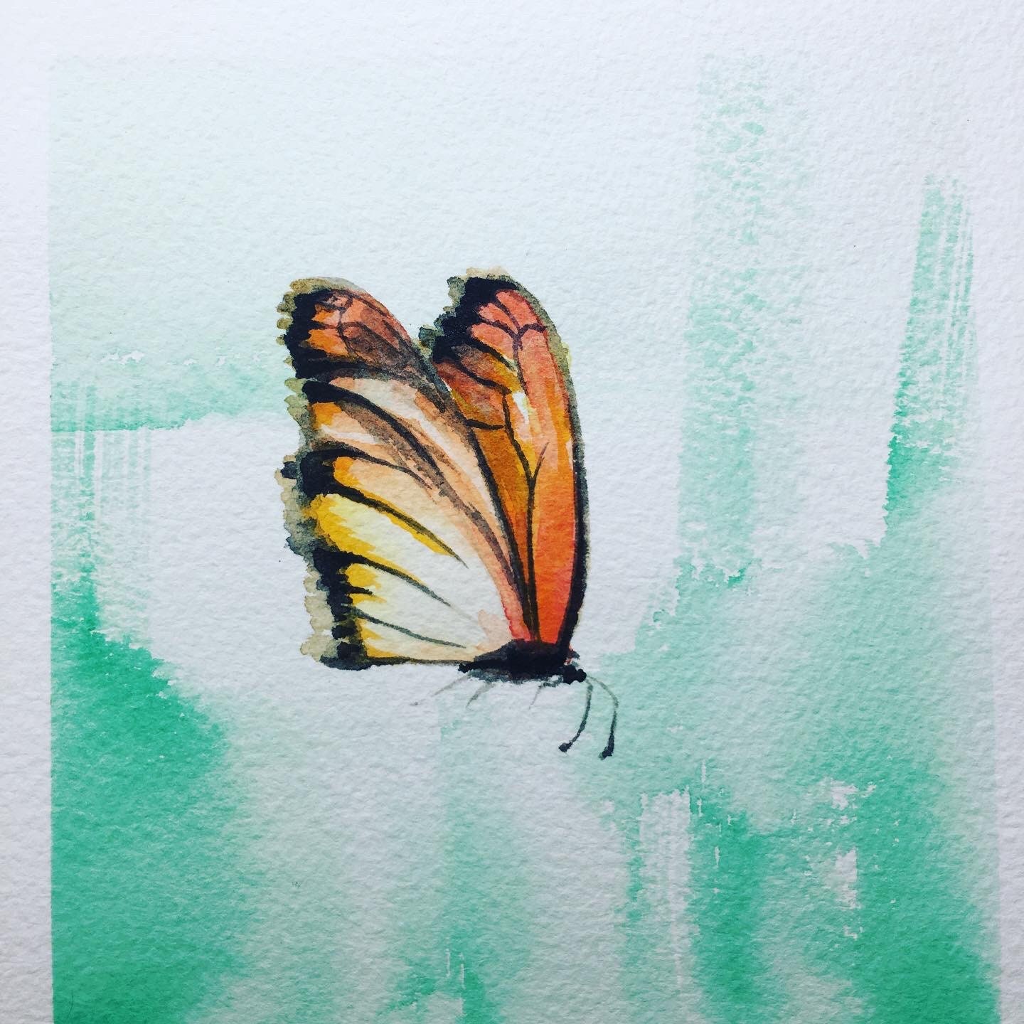 Aquarell aus der Serie Was für die Raupe ist das Ende | Etsy