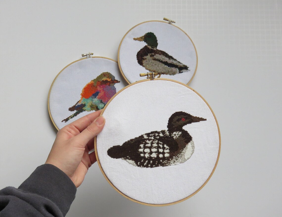 Portrait of a Loon Cross Stitch Pattern PDF | Etsy