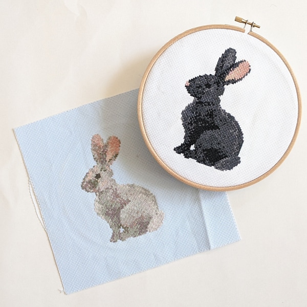 Cross Stitch Rabbit - Etsy