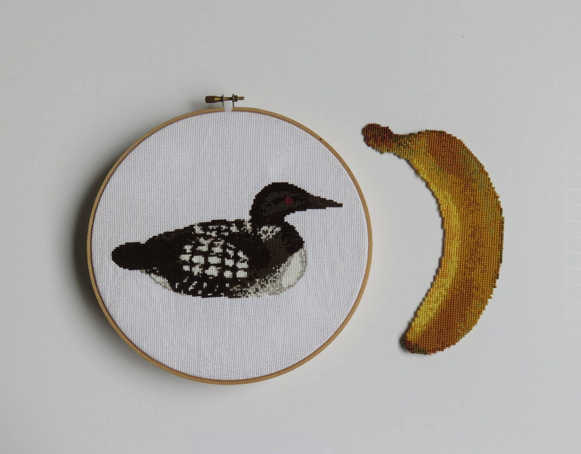 Portrait of a Loon Cross Stitch Pattern PDF - Etsy
