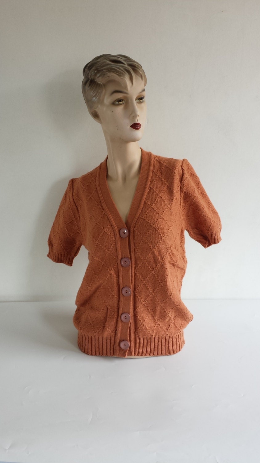 1970's Knitted Cardigan Short Sleeves New From Old Stock Mint Condition ...