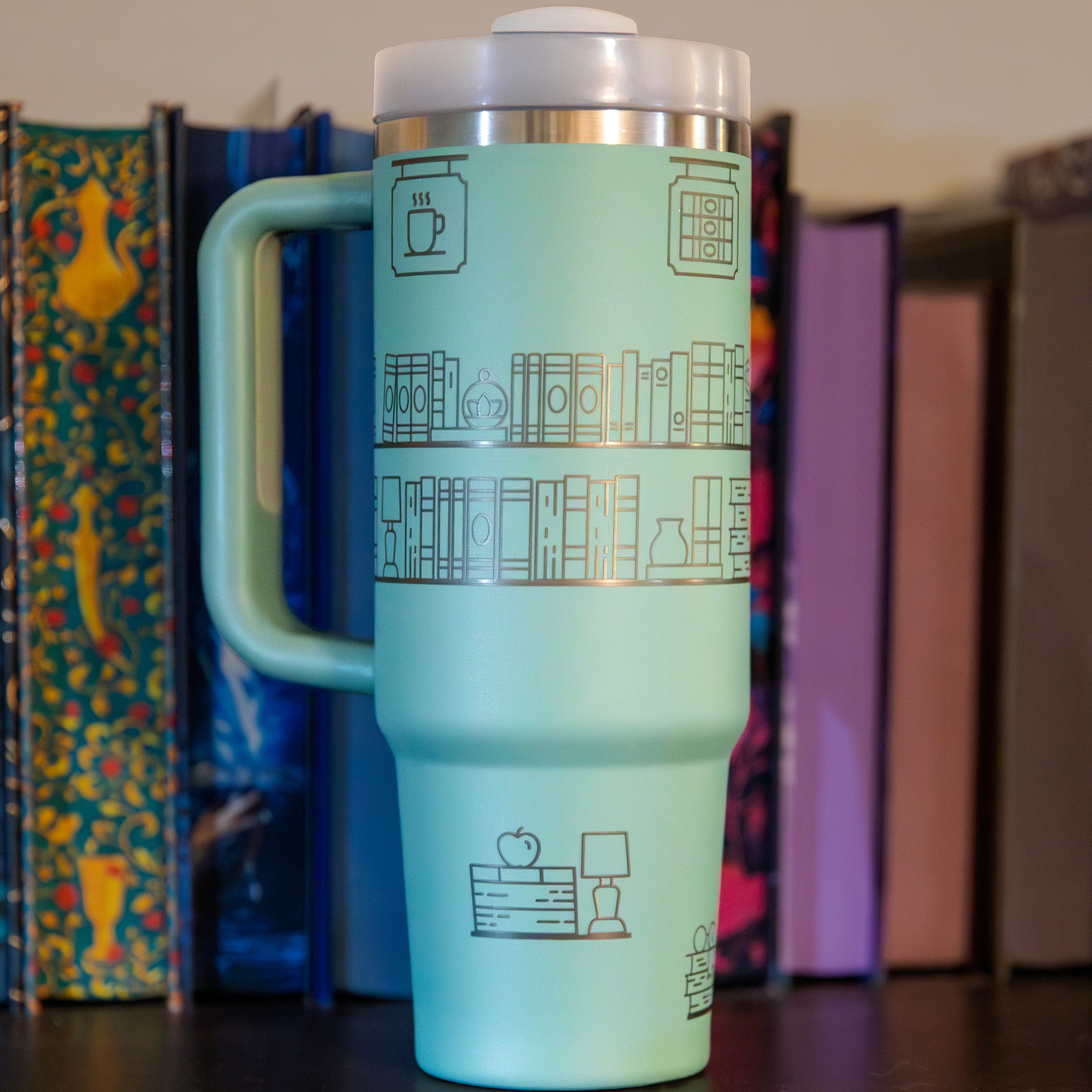 Books & Shelves Laser-engraved Stanley Tumbler L Books L Library L Book ...