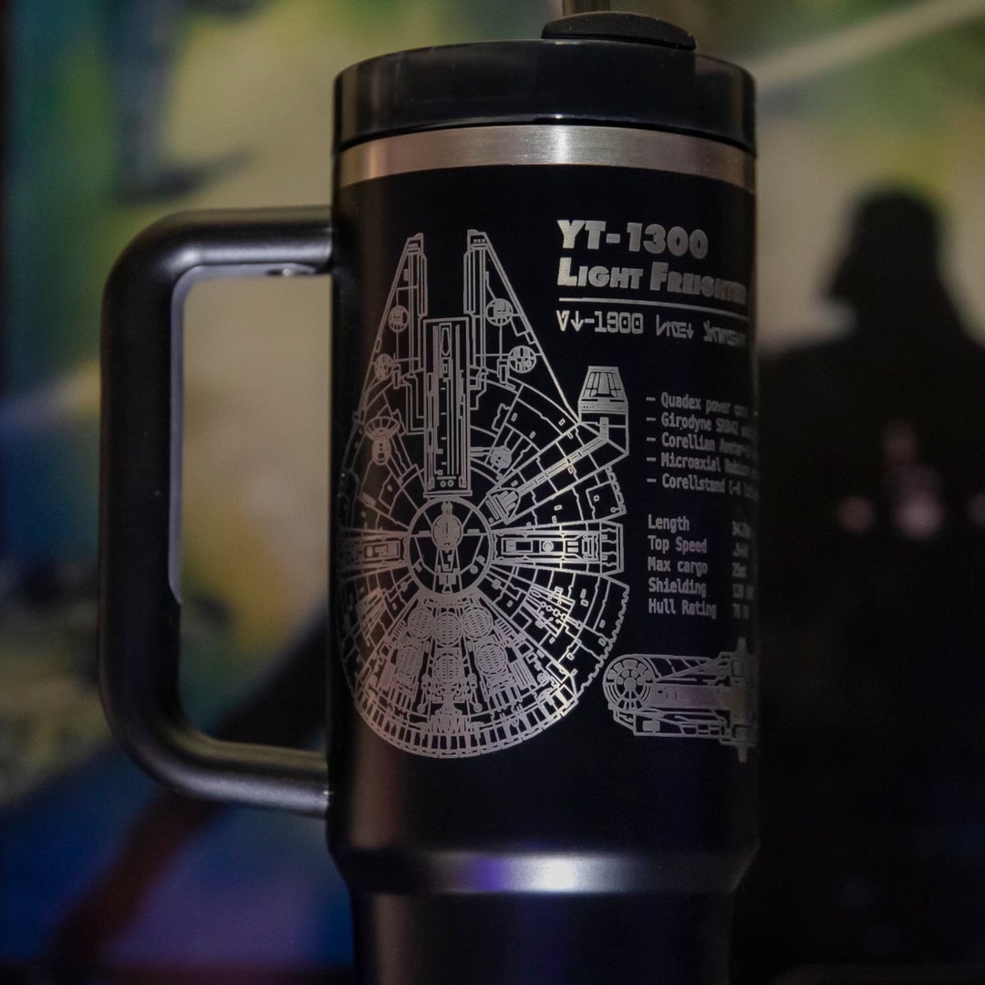 Millennium Falcon Inspired Engraved Stanley Owala Stainless Steel ...