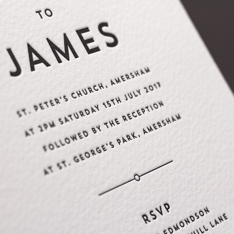 Edmondson Letterpress Wedding Invitation Save the Date - Etsy
