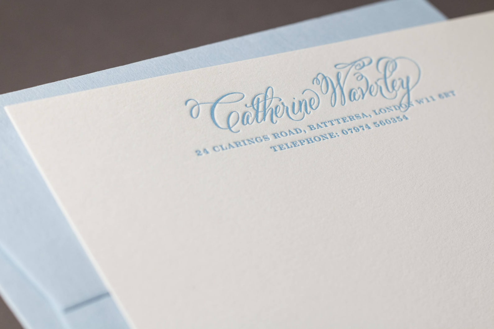 Waverley Calligraphy Personalised Letterpress Correspondence Cards - Etsy
