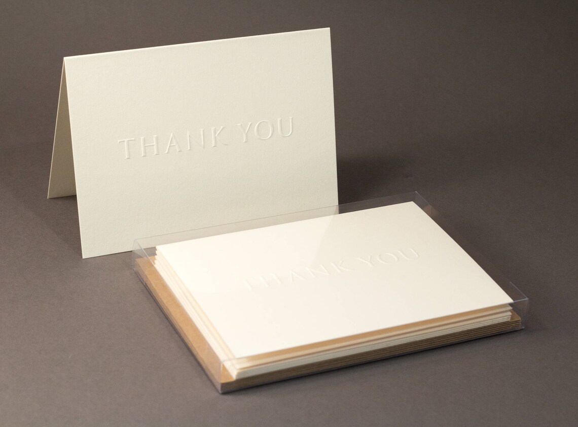Embossed Thank You Cards Set of 6 | Etsy