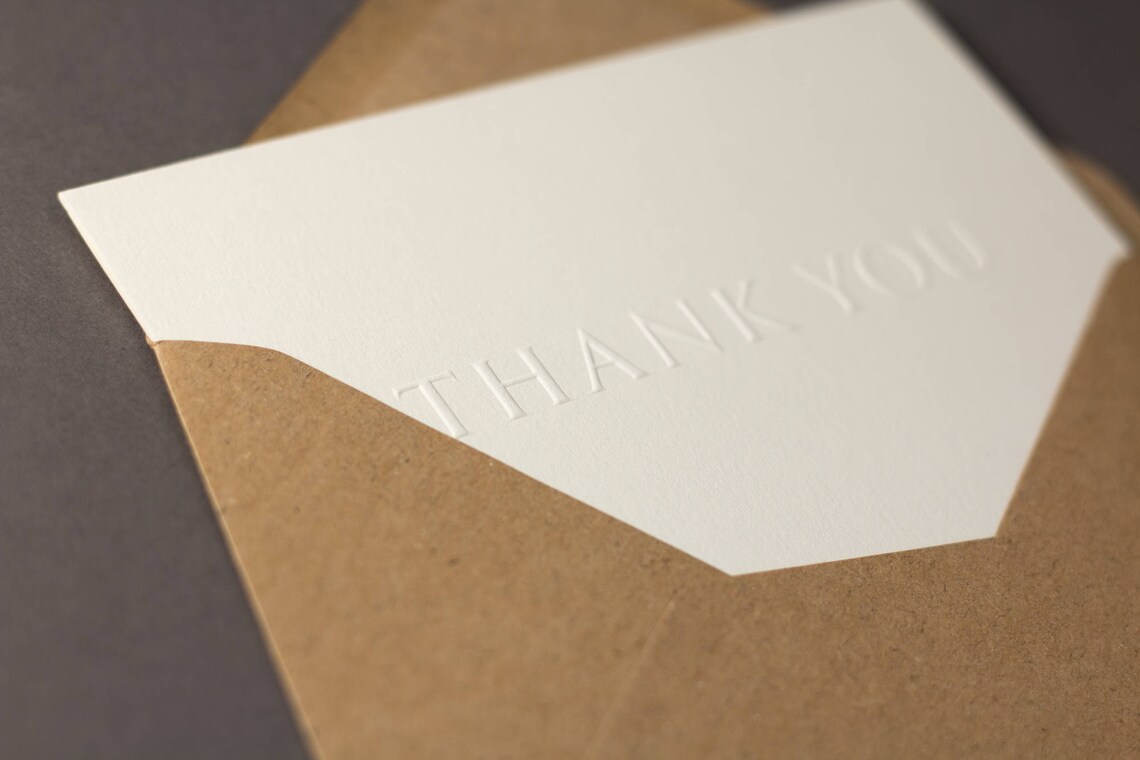 Embossed Thank You Cards Set of 6 | Etsy