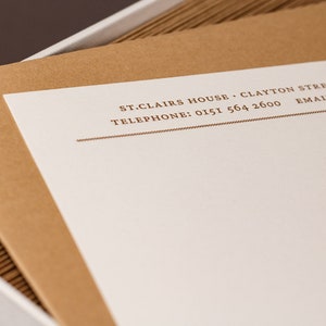 Diamond Line Personalised Letterpress Correspondence Cards - Etsy