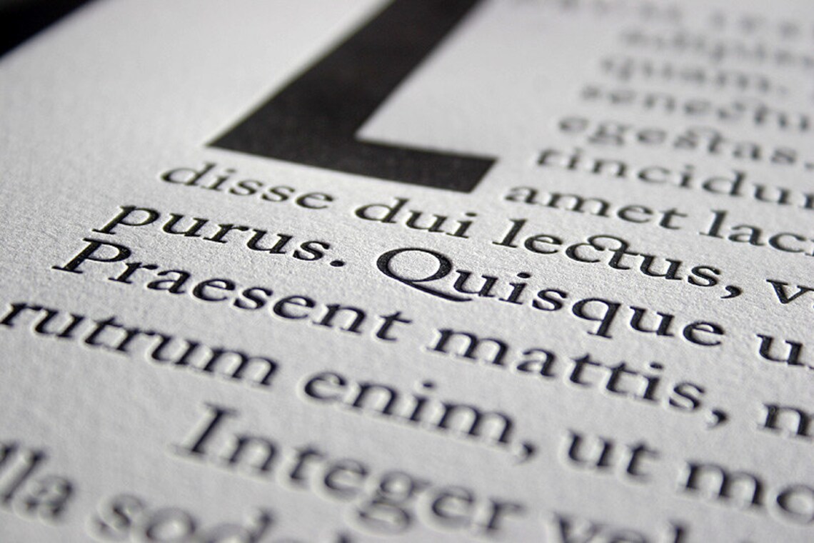 Lorem Ipsum Dolor Letterpress Typography Print - Etsy UK